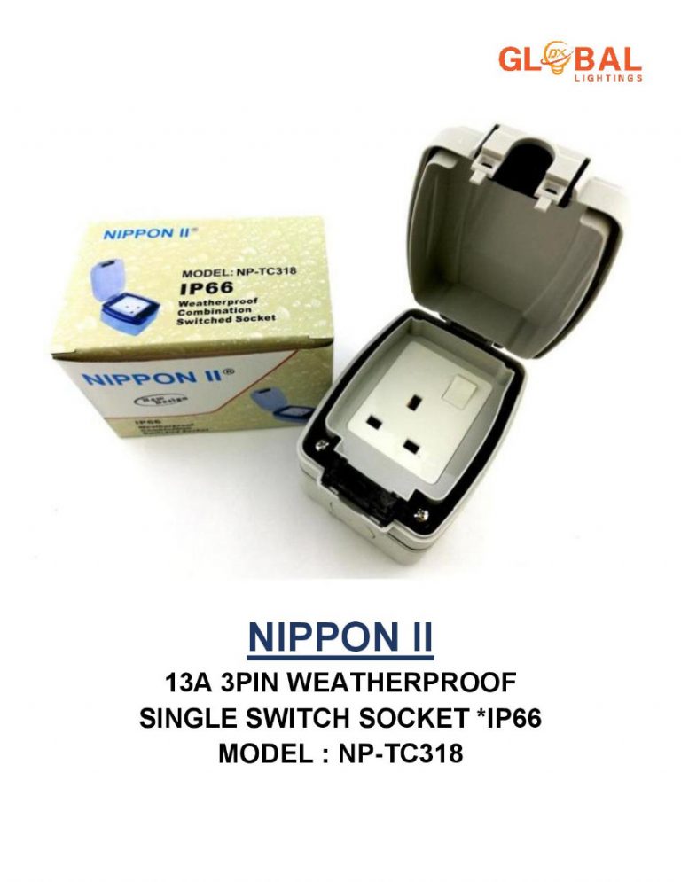 Nippon II -13A 3Pin Weatherproof Single Switch Socket *IP66 - DxGlobal